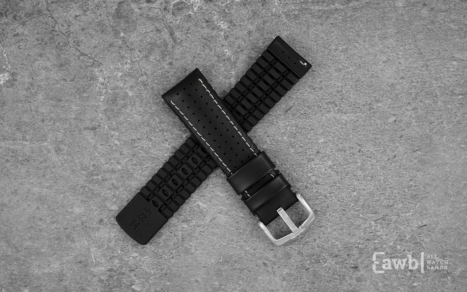 HIRSCH Tiger Performance Leather Watch Strap | USA Hirsch Straps ...