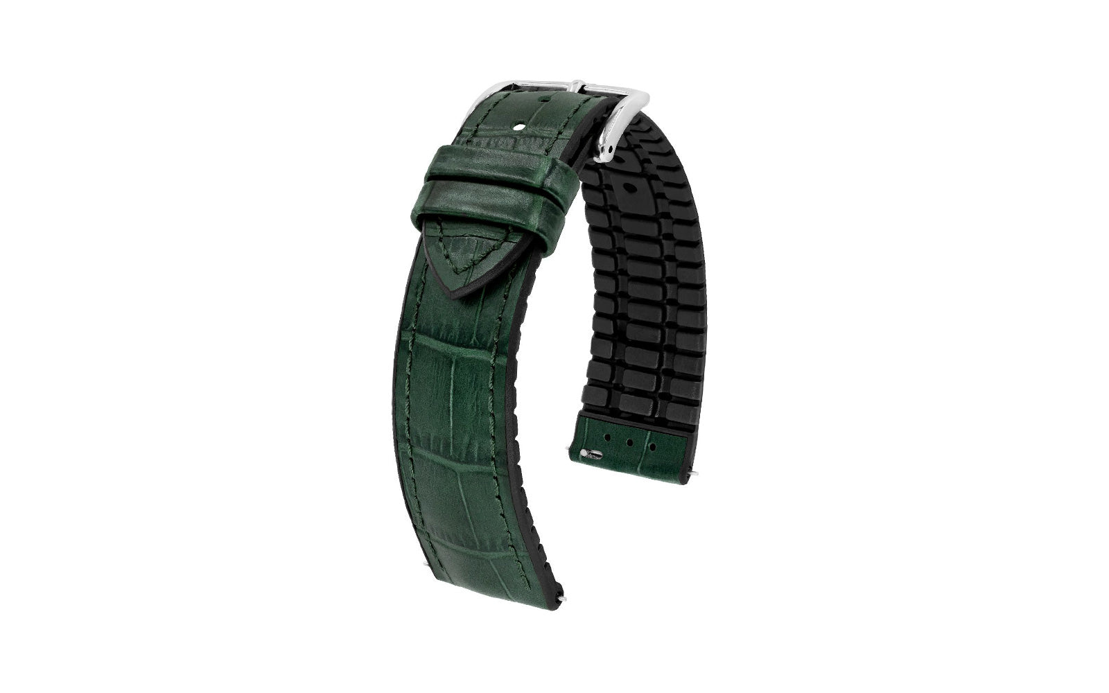 HIRSCH Accent Black Natural Caoutchouc Rubber Performance Watch Strap ...