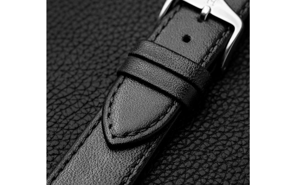 HIRSCH Osiris Black Calfskin Leather Watch Strap | Hirsch Straps USA ...