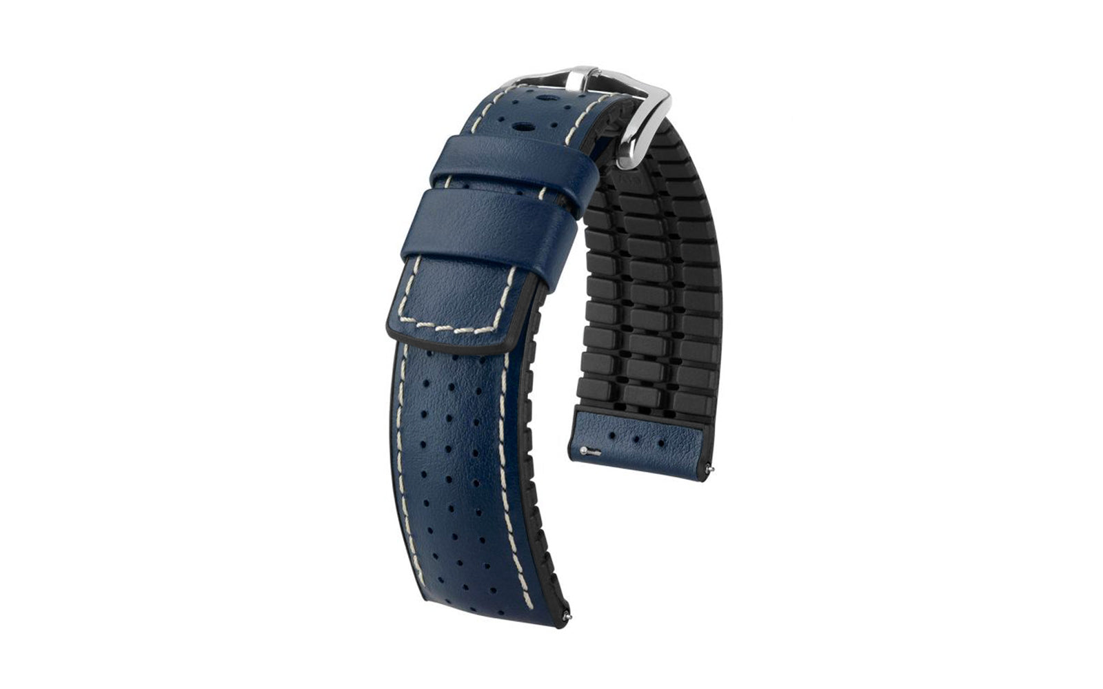 HIRSCH Accent Black Natural Caoutchouc Rubber Performance Watch Strap ...