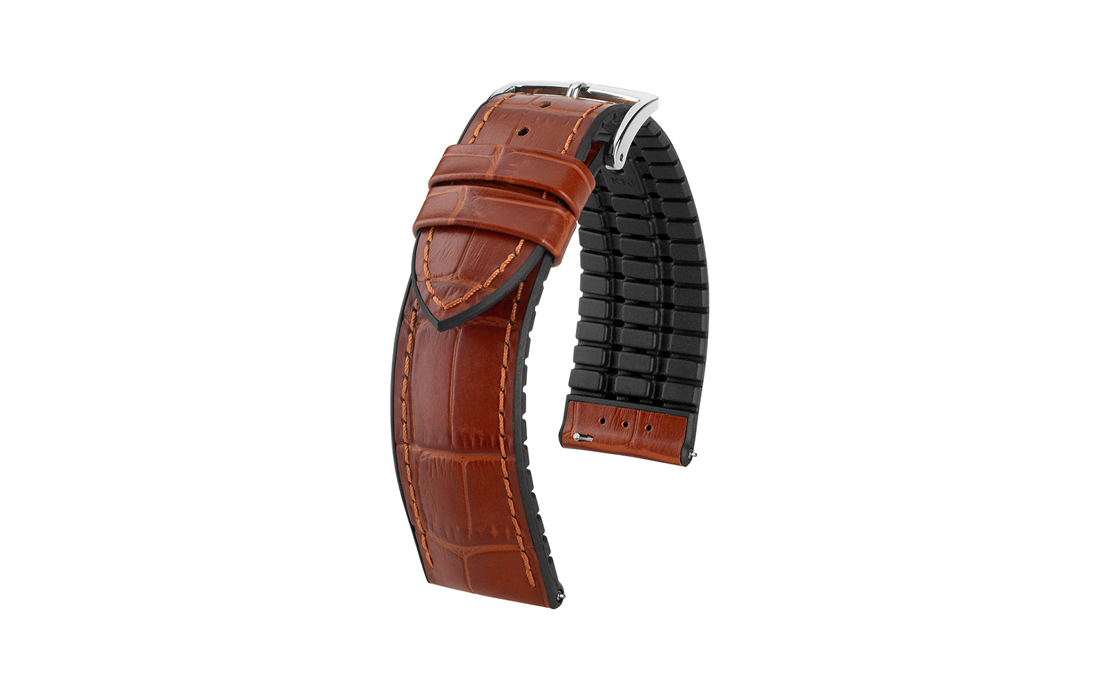 HIRSCH Accent Black Natural Caoutchouc Rubber Performance Watch Strap ...