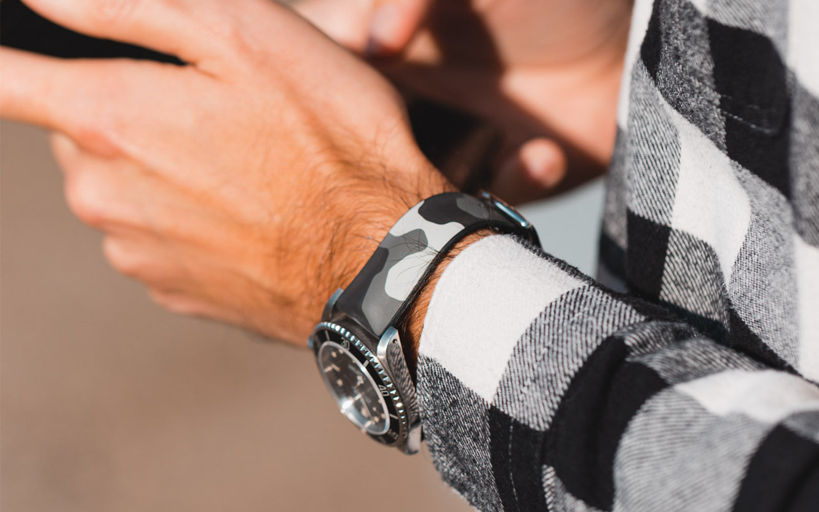 HIRSCH John Gray Camo Rubber Performance Strap | Hirsch Straps USA ...