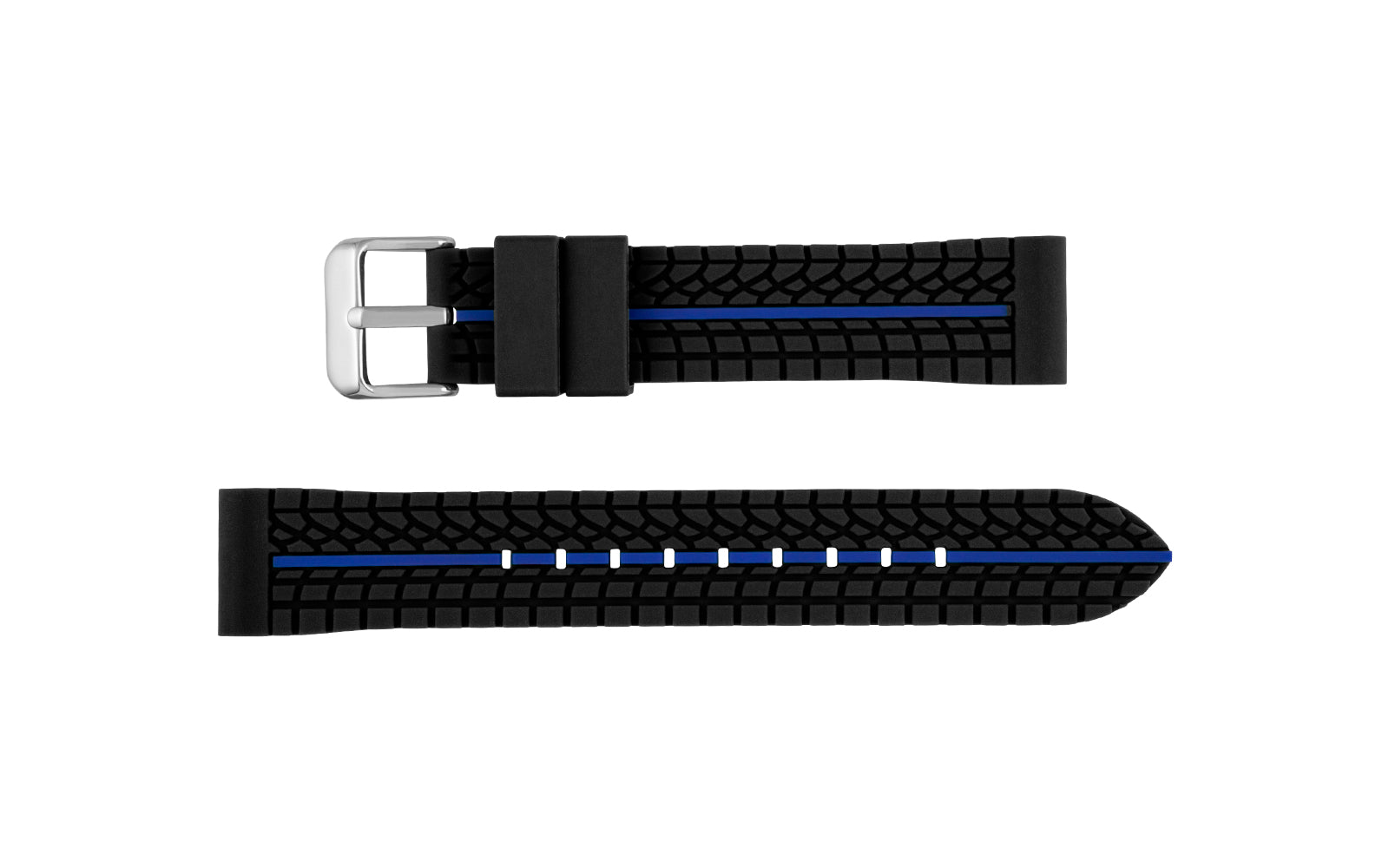 Men's Black Rally Racing Style Genuine Rubber Watch Strap ...