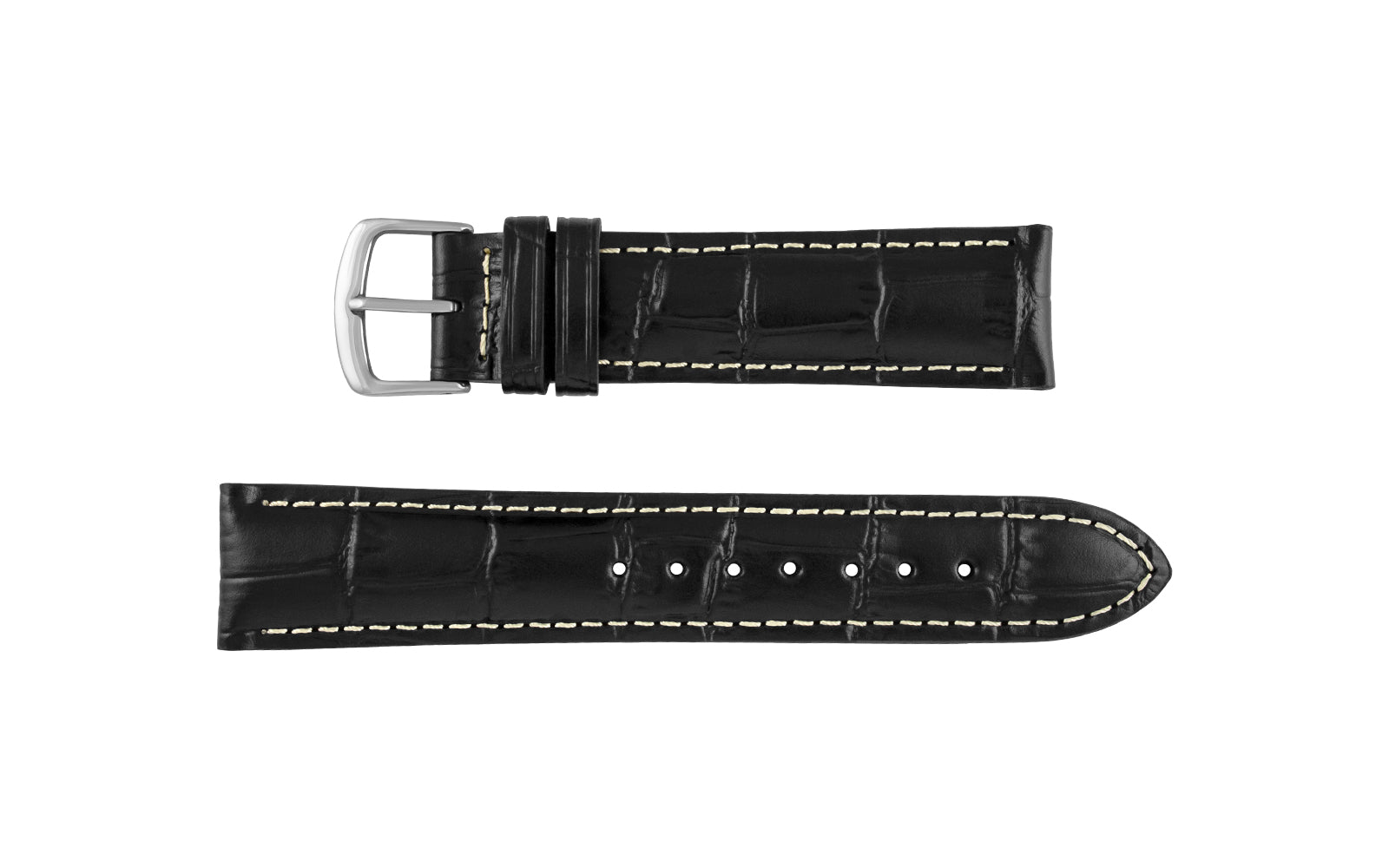 Hadley-Roma Men's Black Genuine Italian Calfskin Watch Strap ...