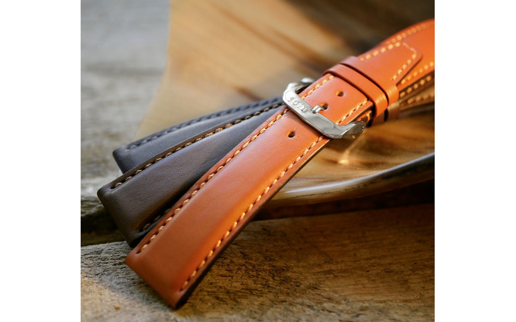 RIOS1931 Chicago Shell Cordovan Leather Watch Strap in Black ...